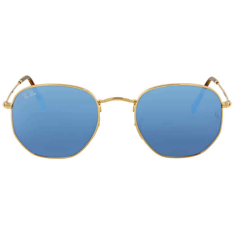 Ray Ban Hexagonal Light Blue Gradient Flash Unisex Sunglasses RB3548N ...