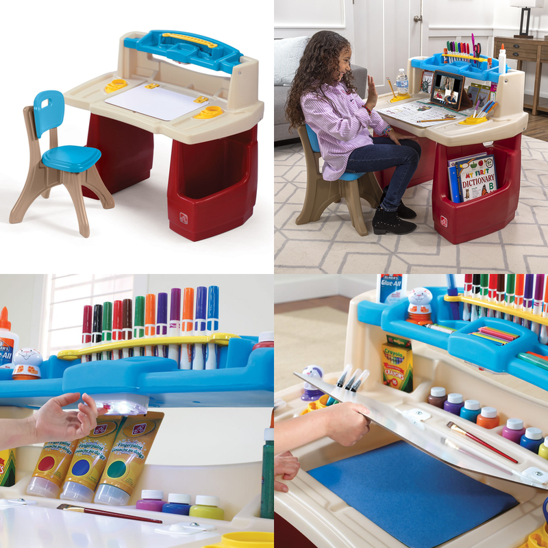 In Multicolor | Step2 Deluxe Art Master Desk Kids Art Table With ...