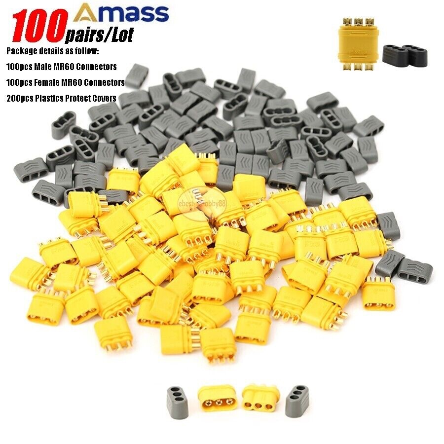 100pairs Amass MR60 Plug Cover 3.5mm 3-Core Connector for Controller ...