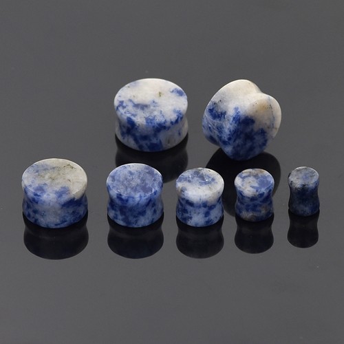 Natural Stone Ear Plugs Ear Gauges Double Flares Flesh Tunnels Saddle ...