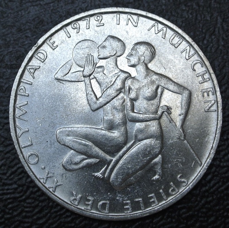 1972 D GERMANY - 10 DEUTSCHE MARK - .625 SILVER - Olympic Games in ...