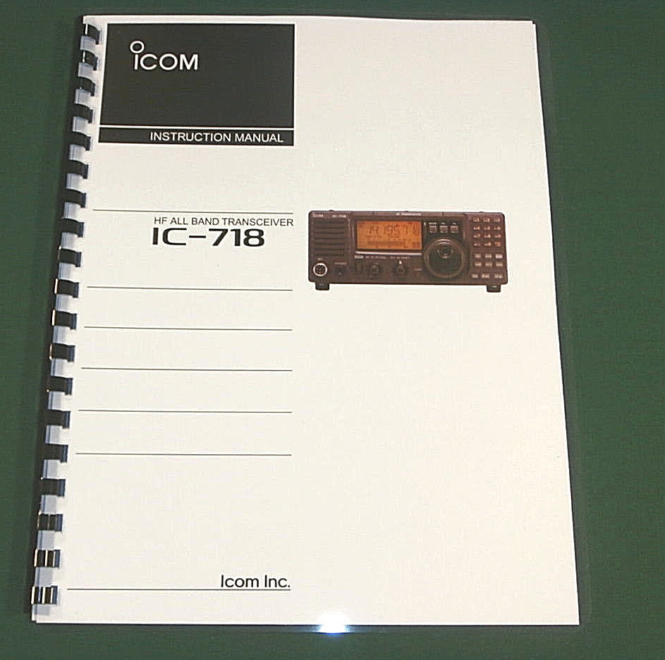 Icom IC-718 Instruction manual - Premium Card Stock Covers & 32 LB ...