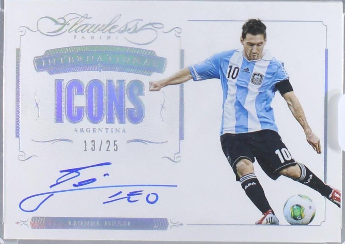 2015-16 Panini Flawless - International Icons Signatures Lionel Messi # ...