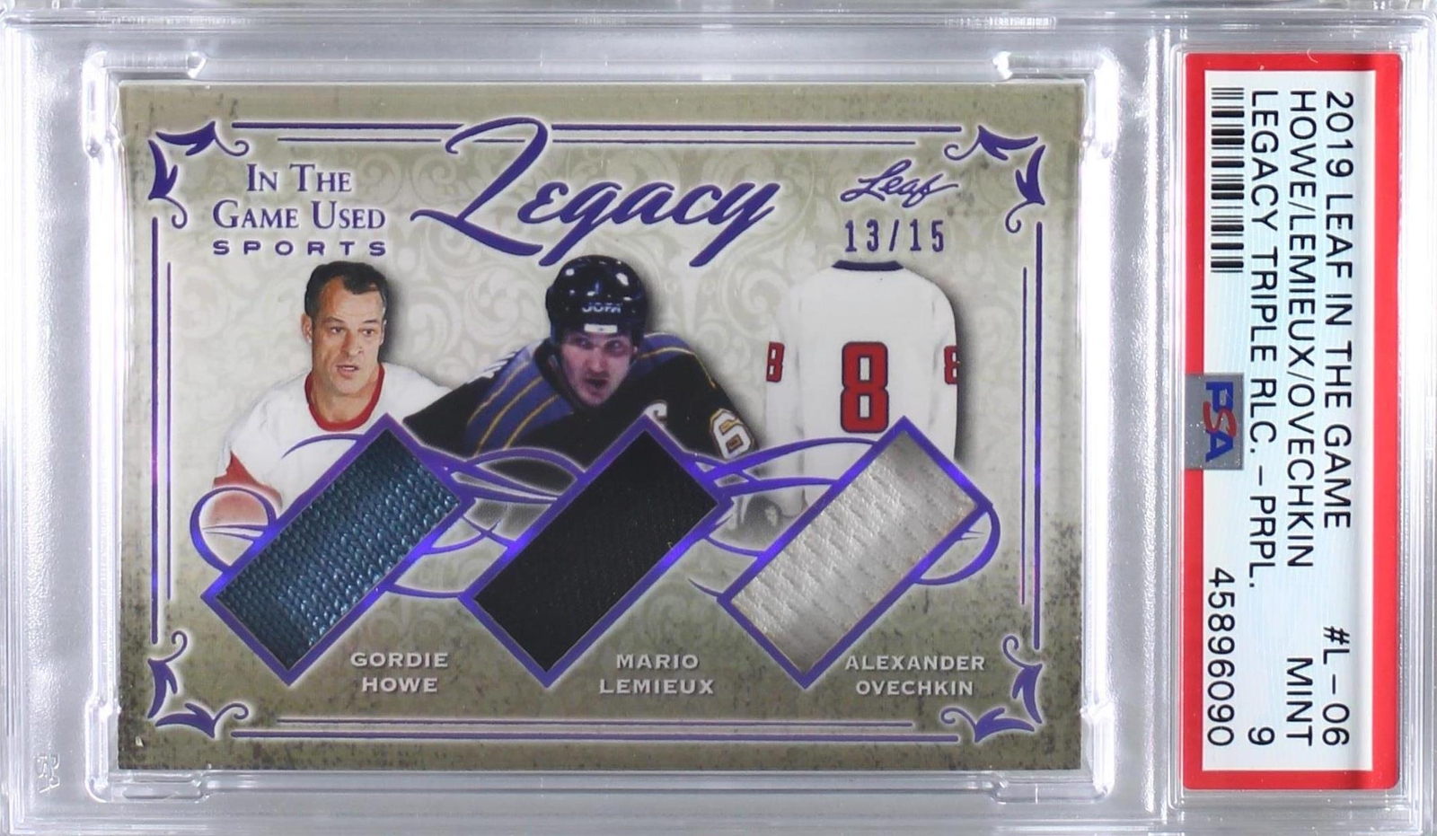 2019 Leaf In The Game Used Sports - Legacy Triple Relics Purple #L-06 ...