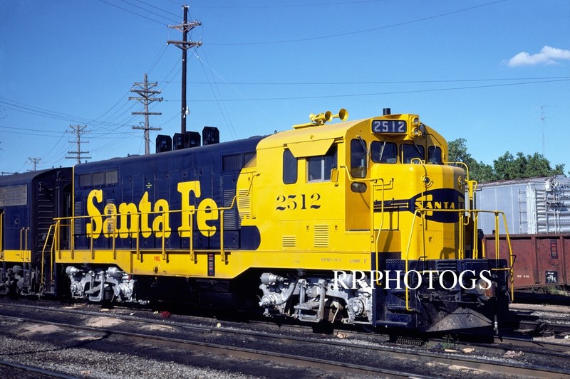 RAILROAD PRINT SANTA FE AT&SF REBUILT EMD CF7 LOCOMOTIVE #2512 | eBay