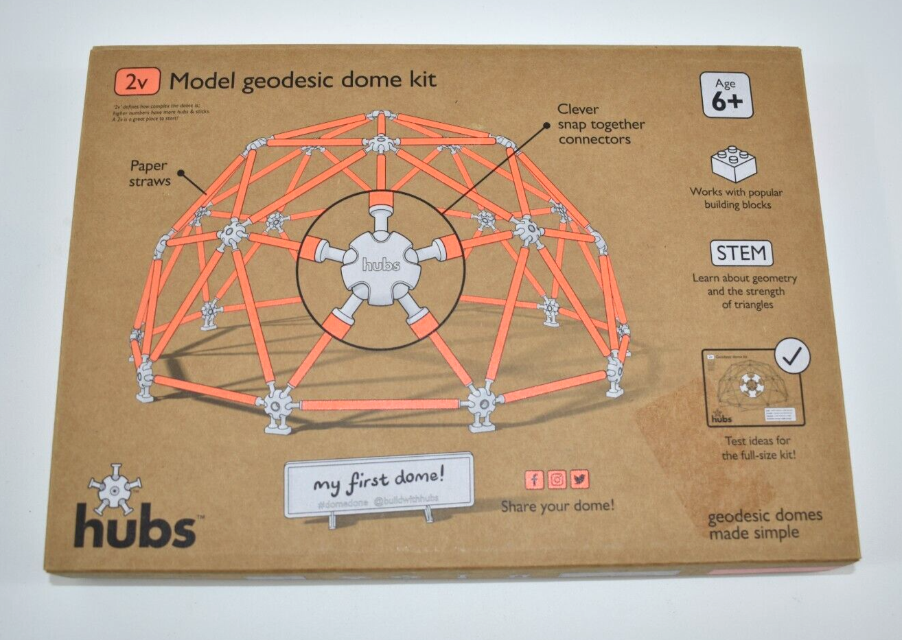 New Sealed | Hubs Mini Model 2v Geodesic Dome Stem Toy Construction Kit