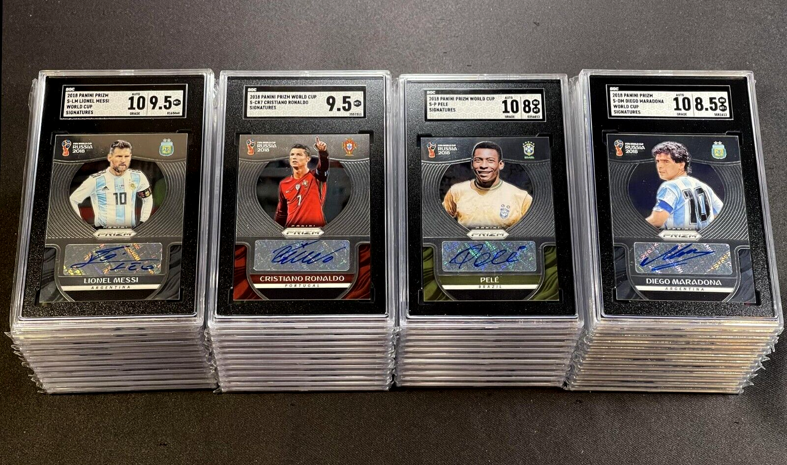 MESSI RONALDO MARADONA PELE 2018 PRIZM WORLD CUP SIGNATURE MESSI RONALDO MARADONA PELE 2018 PRIZM WORLD CUP SIGNATURE
