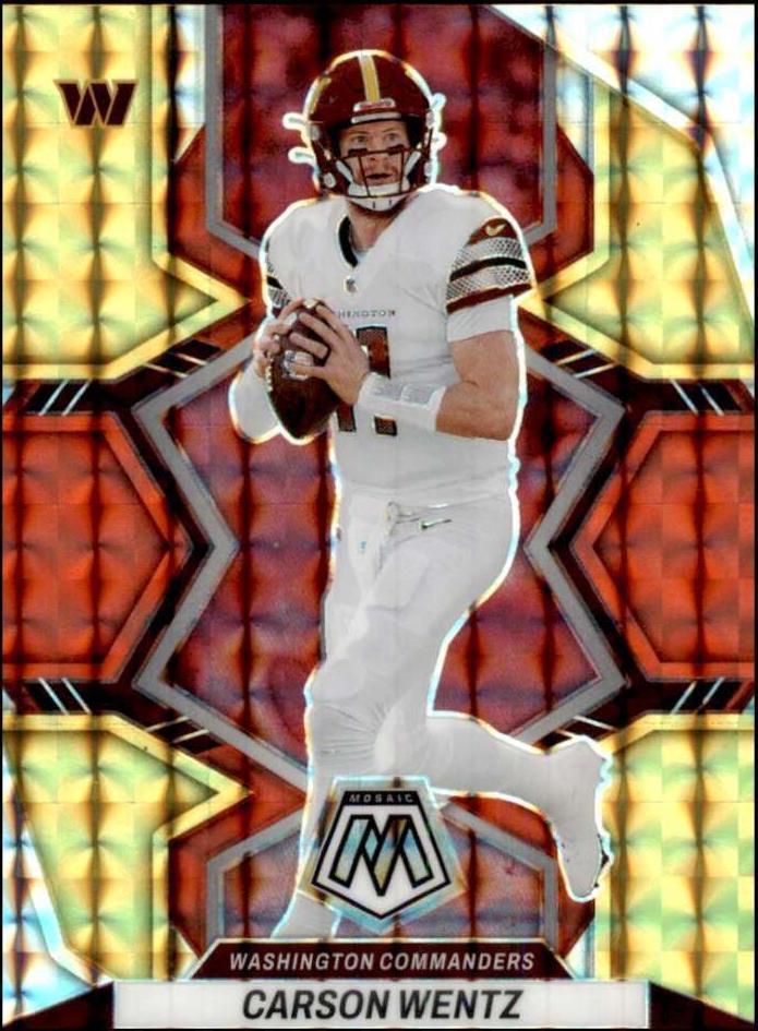 2022 Panini Mosaic - Carson Wentz #195 Choice Fusion Red & Yellow Mosaic Prizm /80 for sale ...