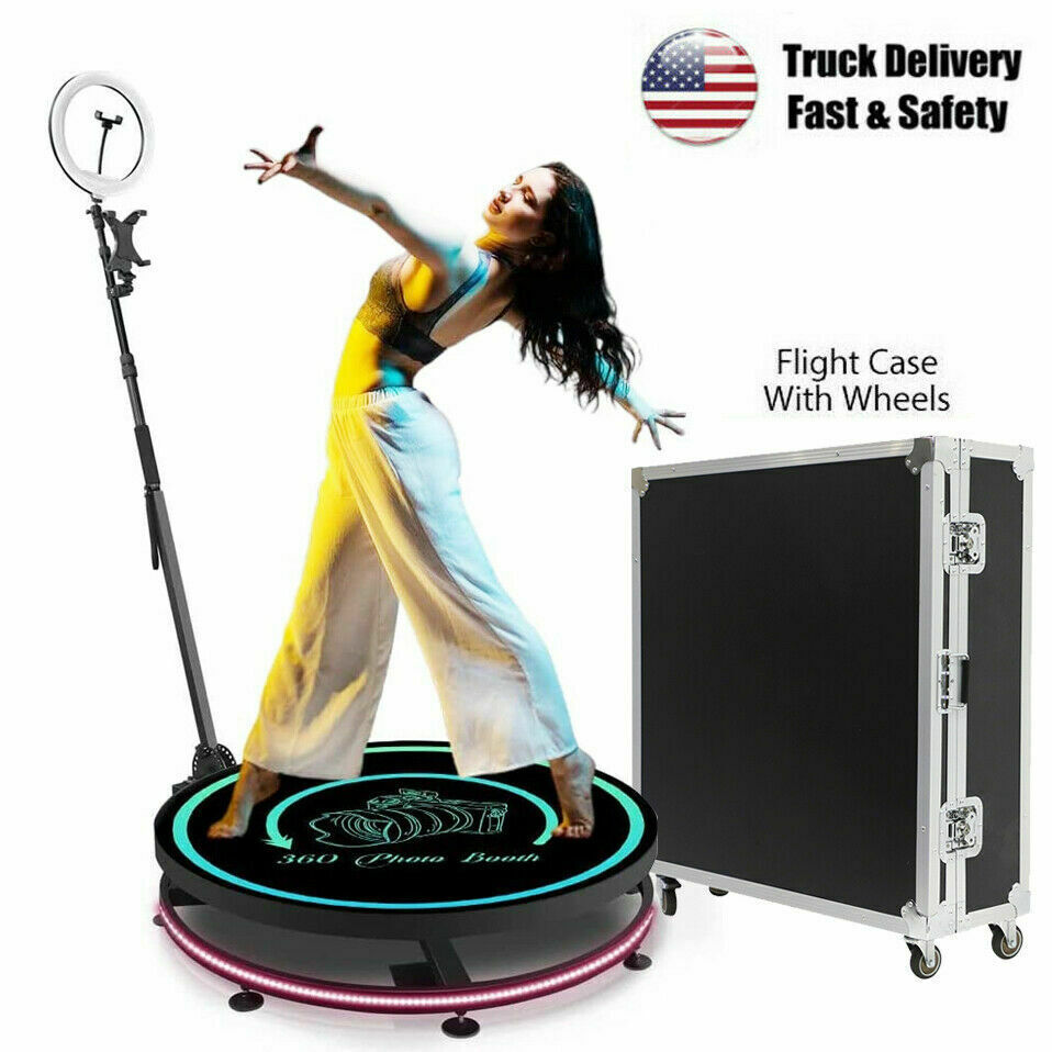 360 Photo Booth Rotating Selfie Stand Glass Video