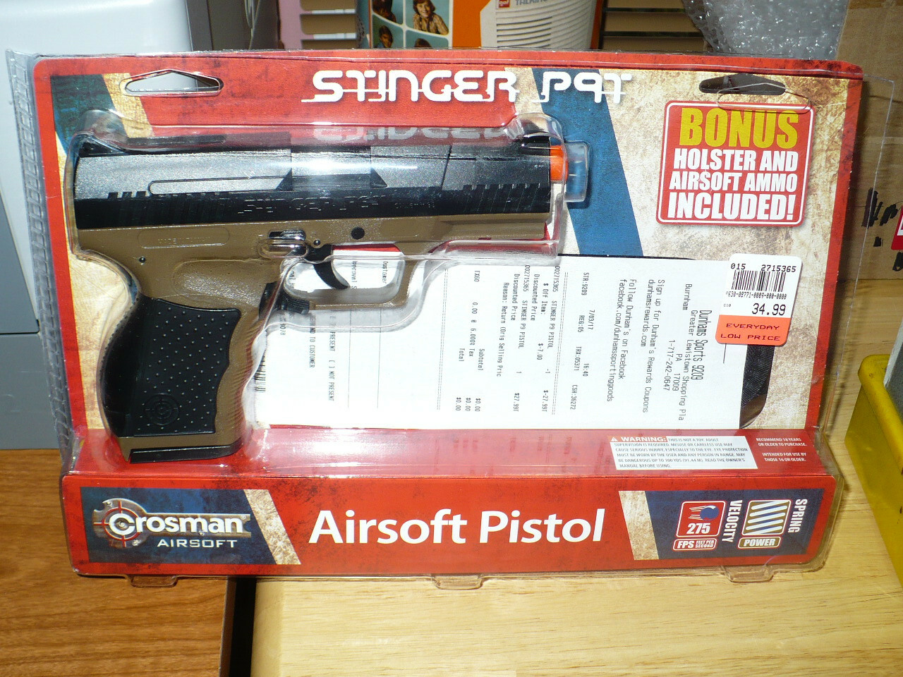 Купить Пистолет crossman stinger p9 soft air spring loaded pistol with ...