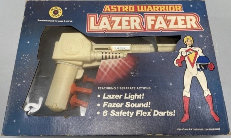Vintage Placo Toys Astro Warrior Lazer Fazer Dart Gun Space Toy lights ...