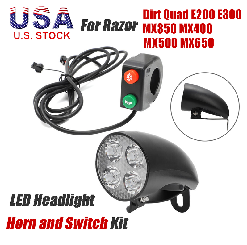 LED Headlight Horn and Switch Kit For Razor