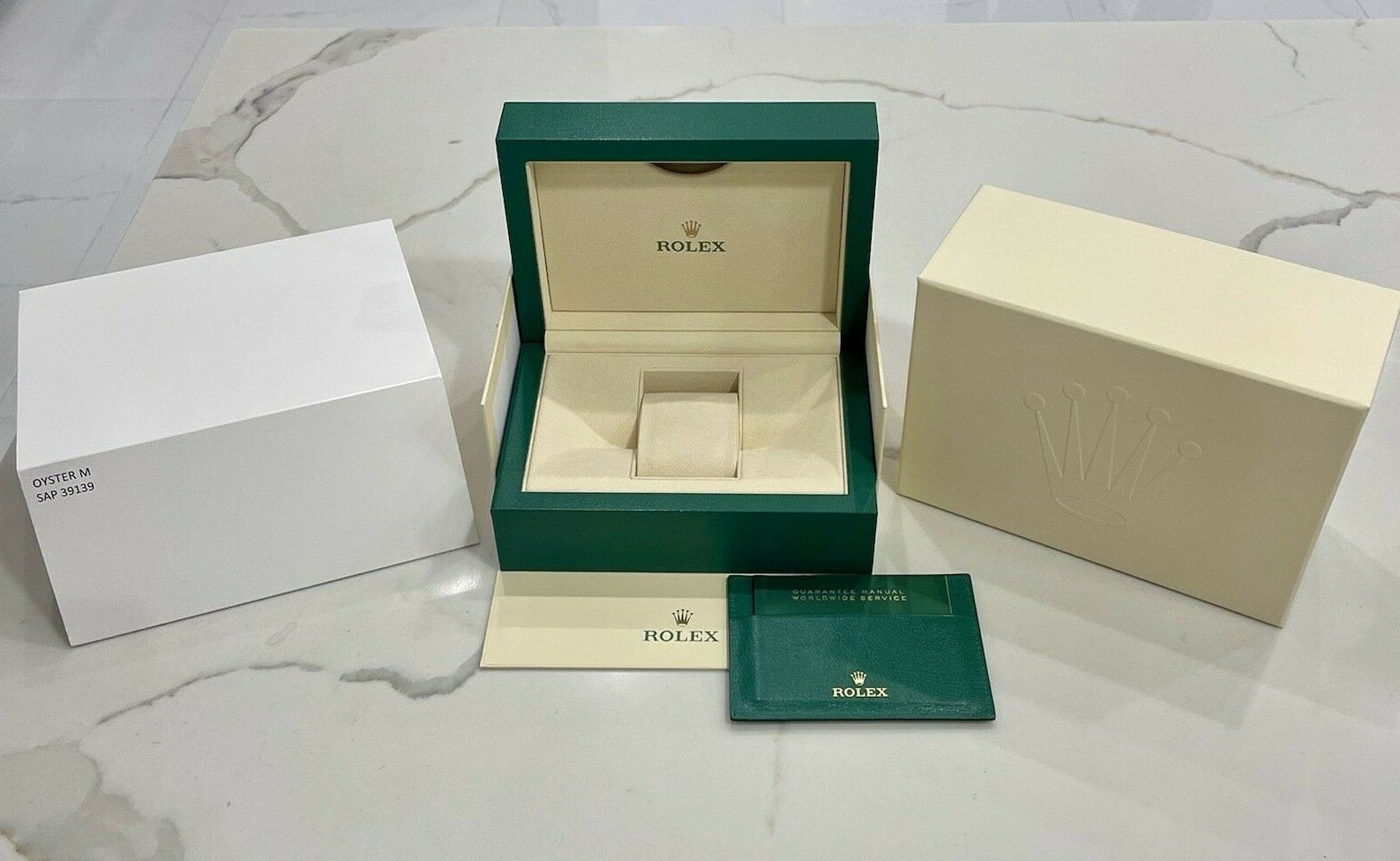 Authentic NEW STYLE ROLEX Watch Box Set + Rolex Card Holder Authentic NEW STYLE ROLEX Watch Box Set + Rolex Card Holder