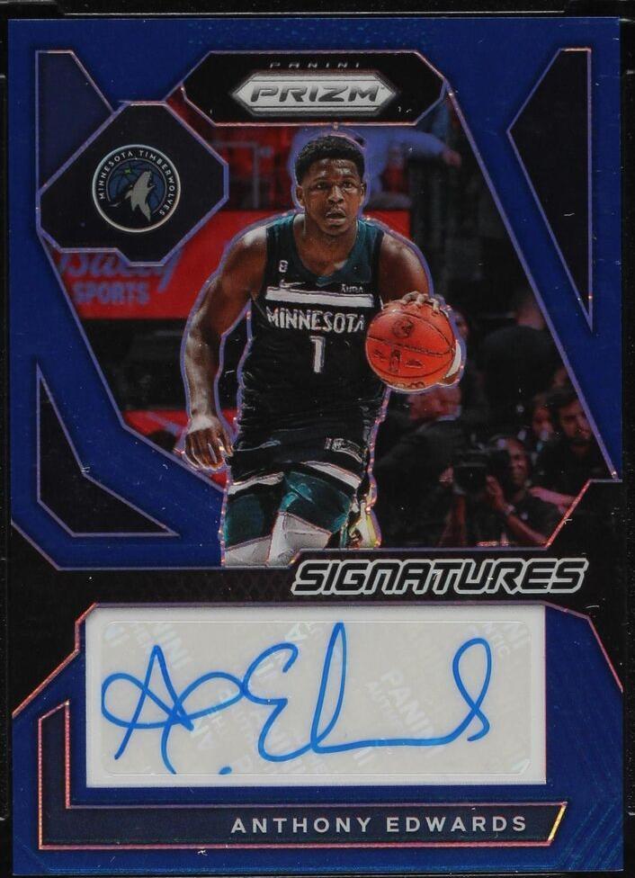 2023-24 Panini Prizm - Signatures Anthony Edwards #SIG-ANT Blue Prizm ...