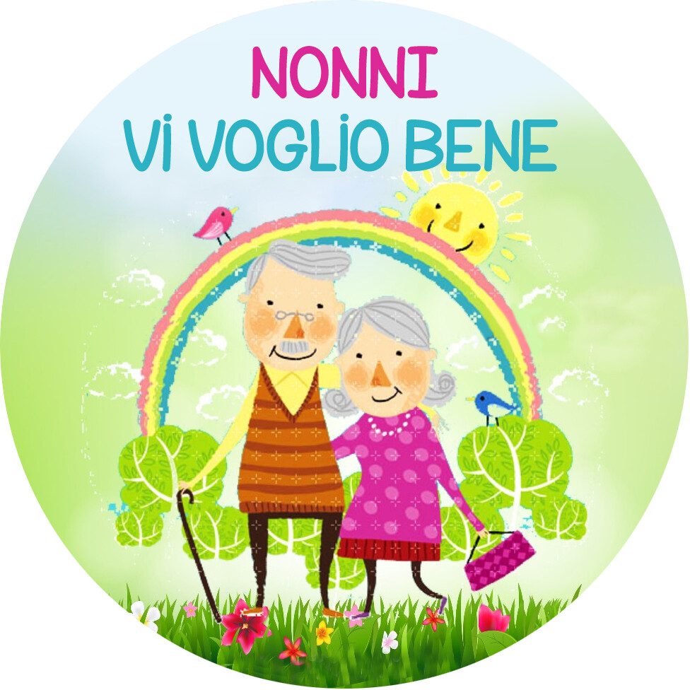 Cialda FESTA NONNI Torta Ostia Zucchero Personalizzabile NONNO NONNA ...