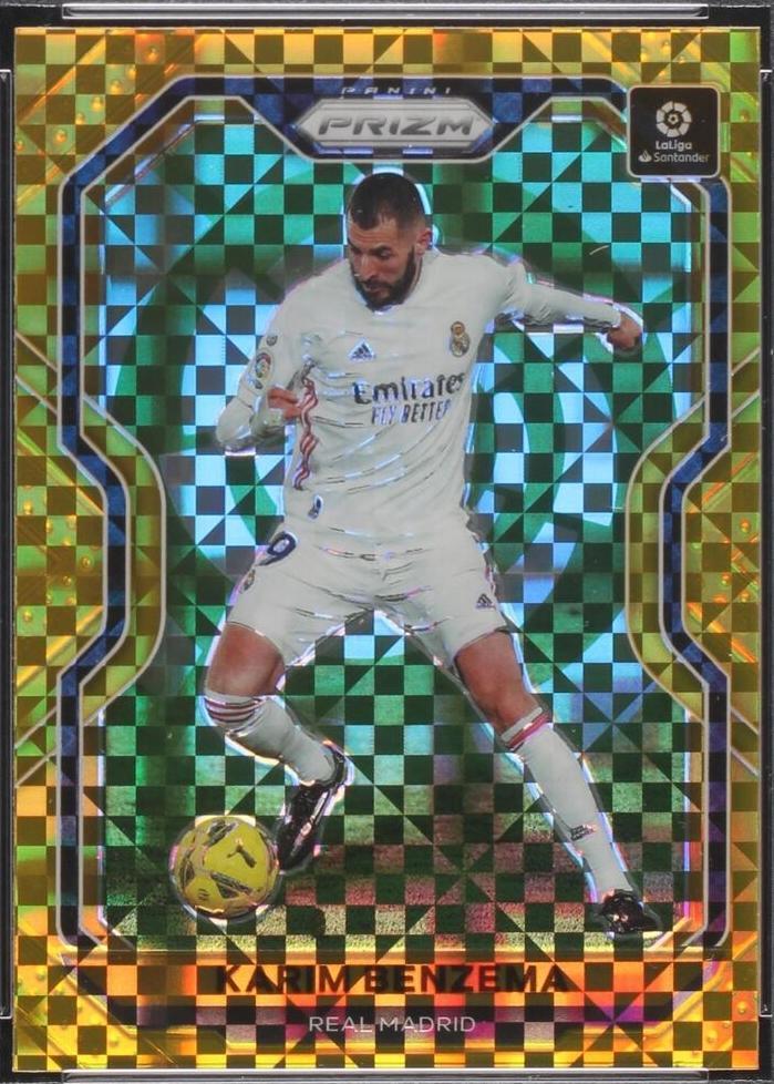 2020-21 Panini Chronicles - Prizm La Liga Karim Benzema #1 Gold Power ...