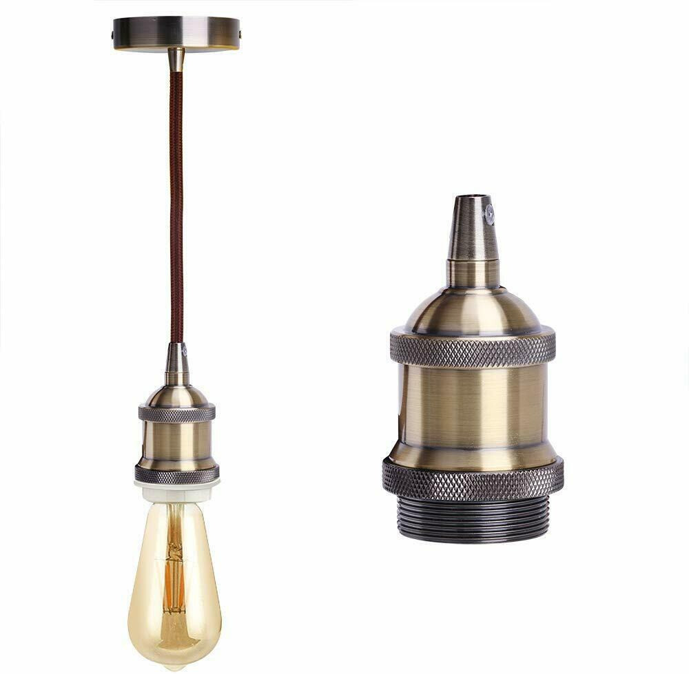 MODERN BRONZE E27 LAMP HOLDER RETRO SOCKET 1.2M CABLE CAFE PENDANT ...