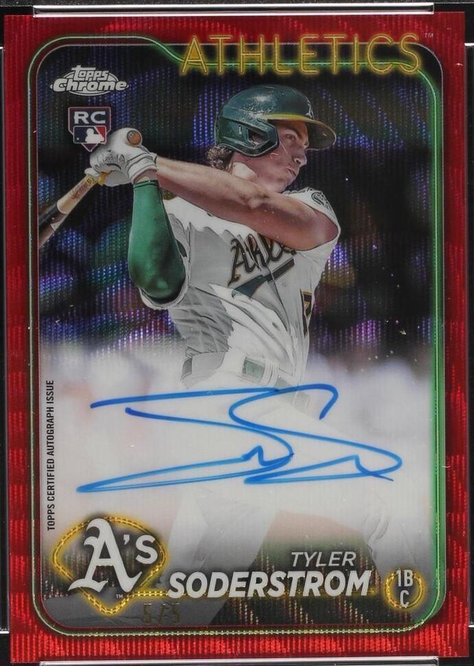 2024 Topps Chrome - Rookie Autographs Tyler Soderstrom #RA-TSO Red Wave ...