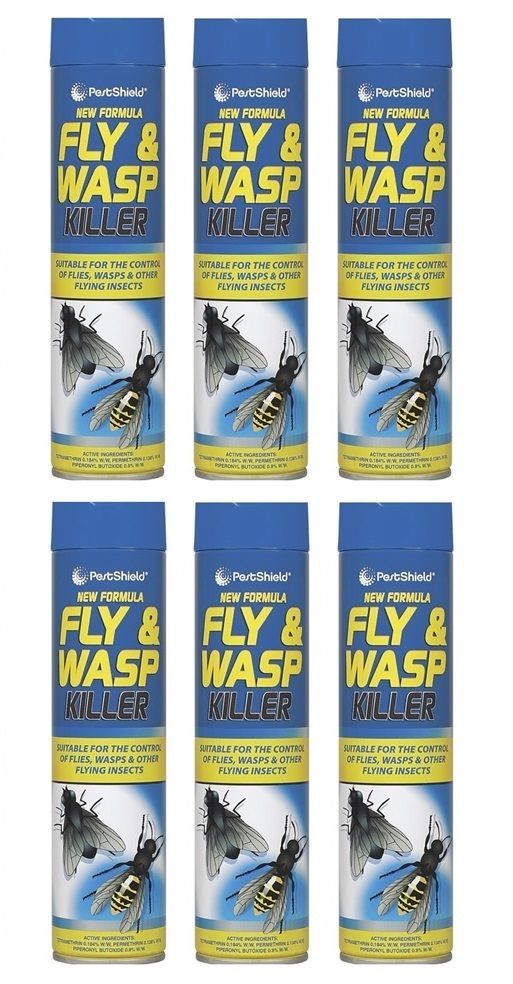 6 x Pestshield Fly & Wasp Flying Insect Killer Spray 300ML for sale ...