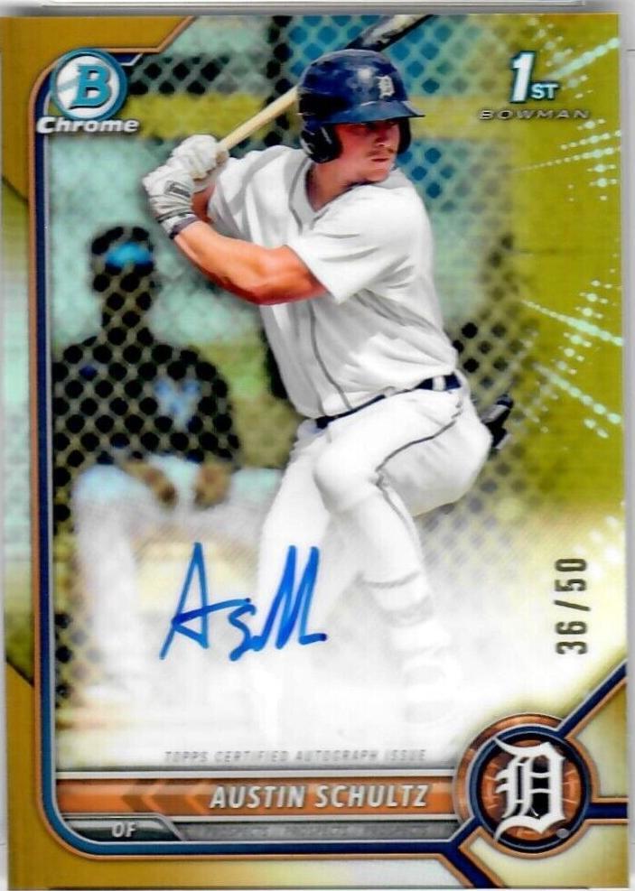 2022 Bowman Chrome - Prospect Autographs Austin Schultz #CPA-AST Gold ...