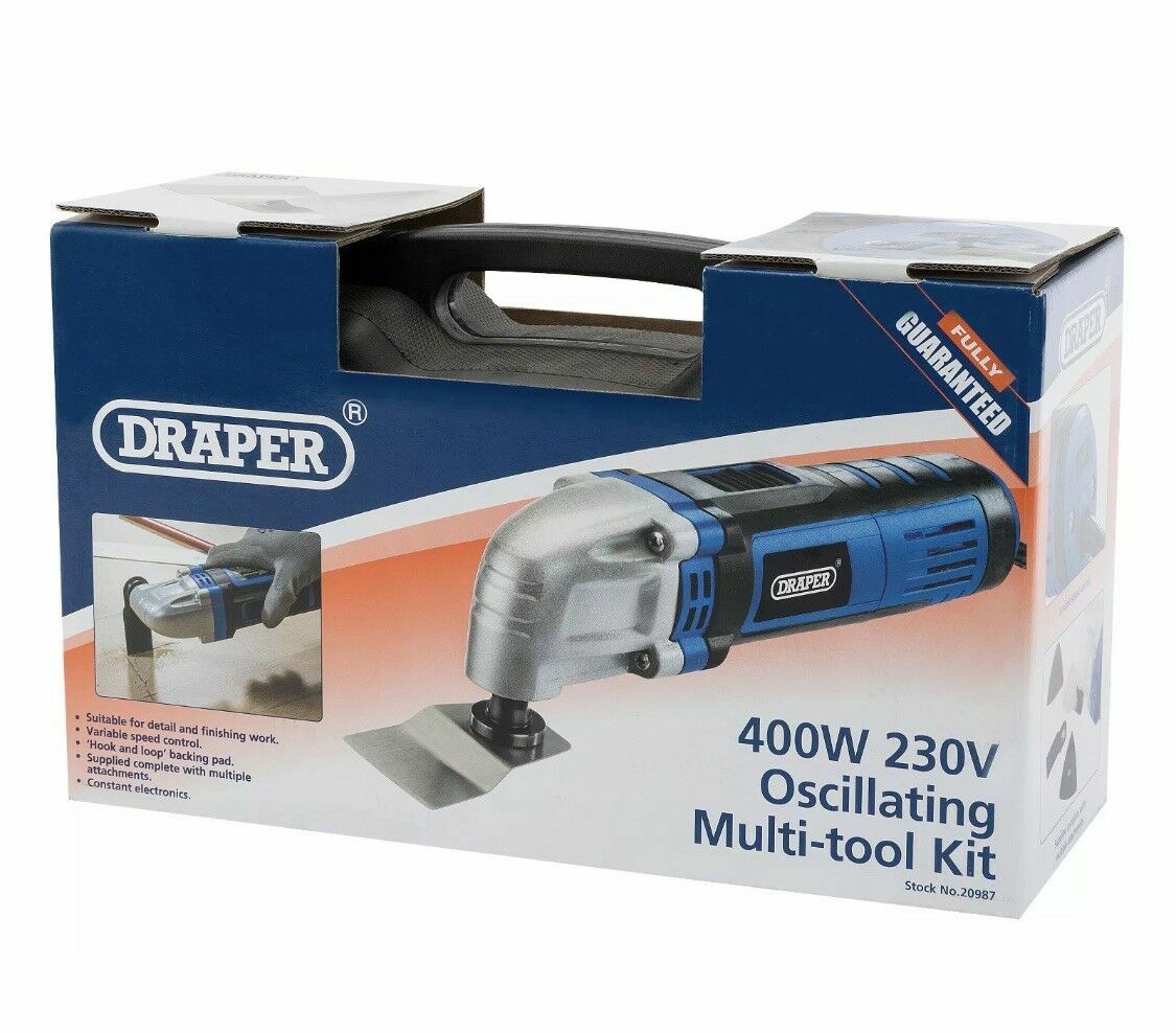 Draper MT400 Electric Oscillating Multi Tool Kit 400W 230V with Carry ...