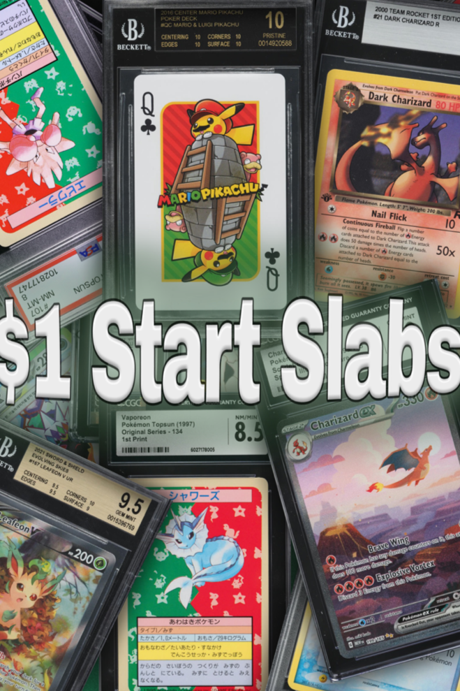 $1 START MODERN & VINTAGE GRADED POKEMON CARDS!! | eBay Live Video