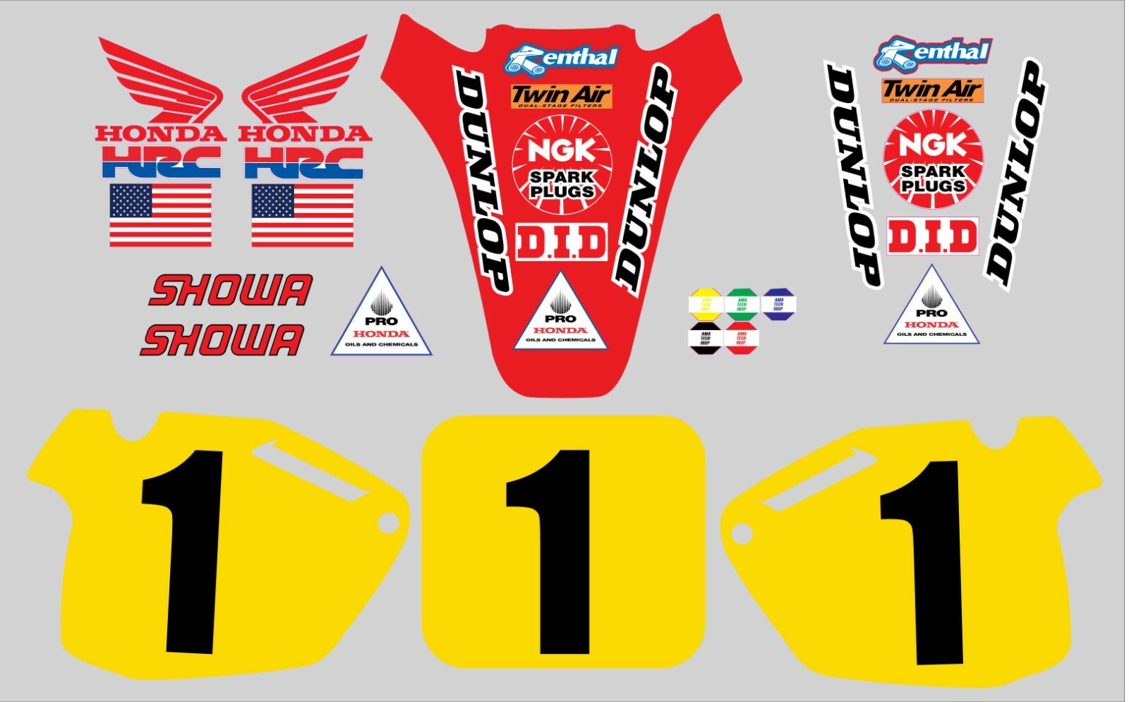 1991 Honda Cr 500 Jeff Stanton Factory Replica Graphic Kit - New for ...