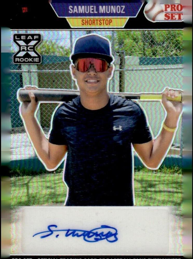 2021 Leaf Pro Set Metal - 1989 Pro Set Autographs Samuel Munoz #PA-SM1 Ebony Rainbow /15 (AU, RC ...