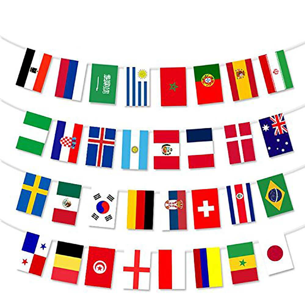 100 Countries Bar International Flag Banner Party Bunting String 25m ...