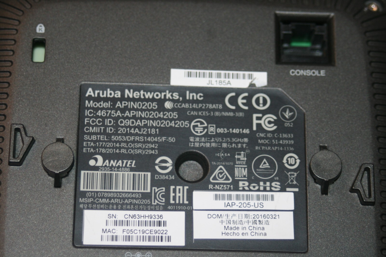 Used Aruba Networks APIN0205 Wireless Access Point AP-205 | eBay