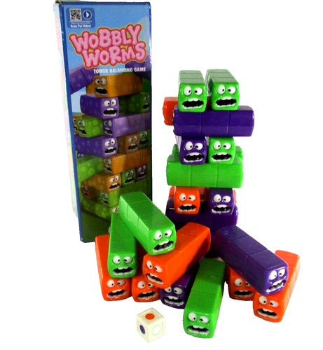 Wobbly Worms Childrens Tower Balancing Game 2+ Players Dont Let the ...