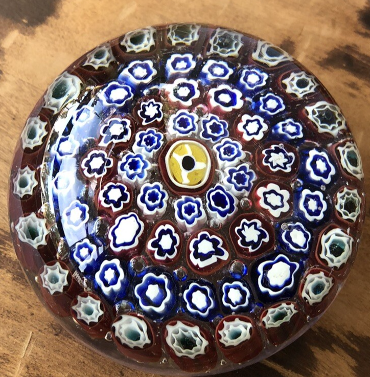 Vintage large Millefiori Paperweight Murano Italy -Fused glass rods ...