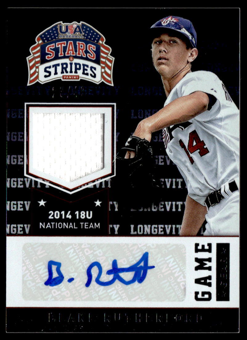 2015 Panini USA Stars Stripes Blake Rutherford Longevity Sapphire Auto ...