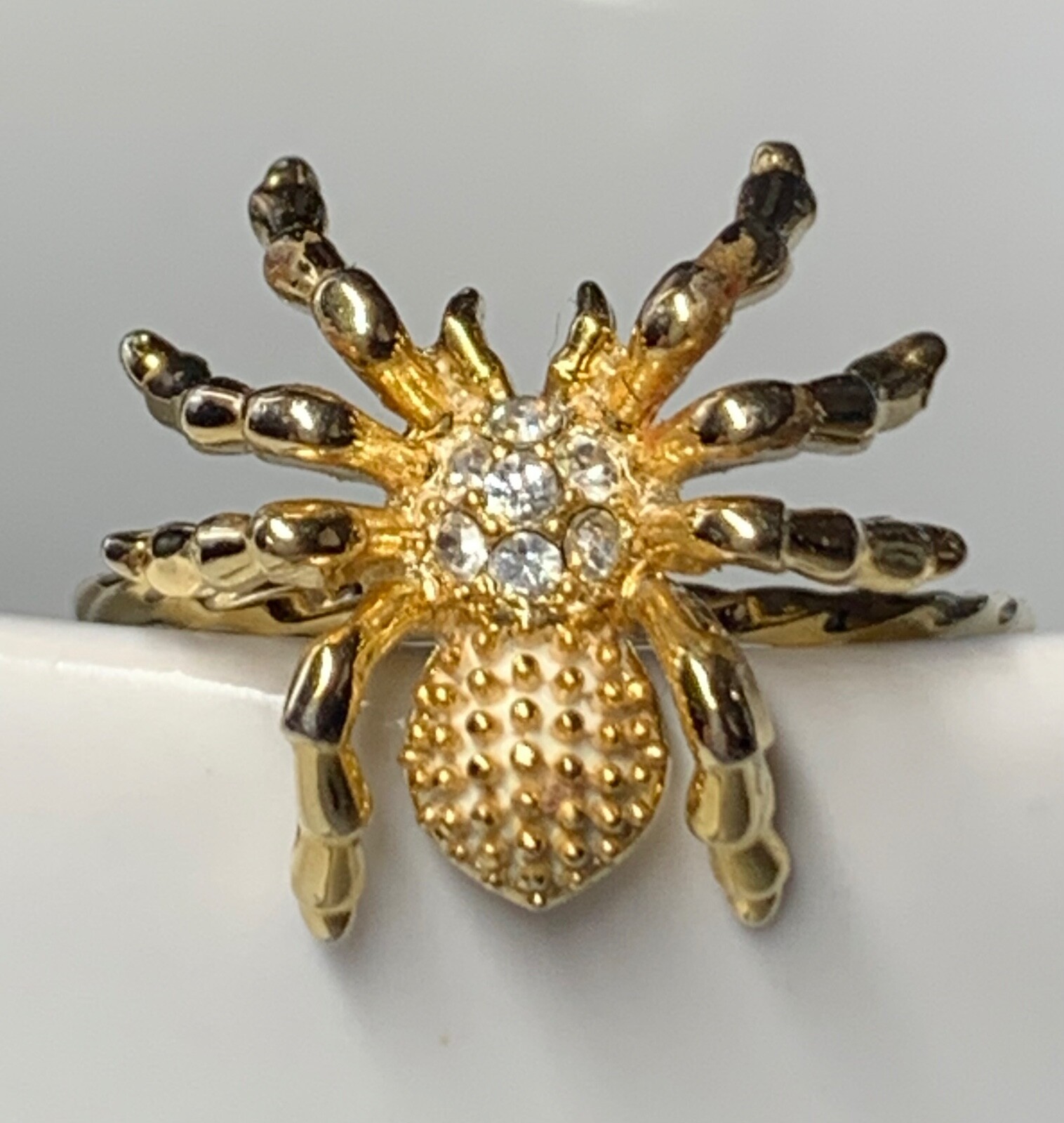 Gold Spider Ring with small body made of Diamonds, Si… - Gem
