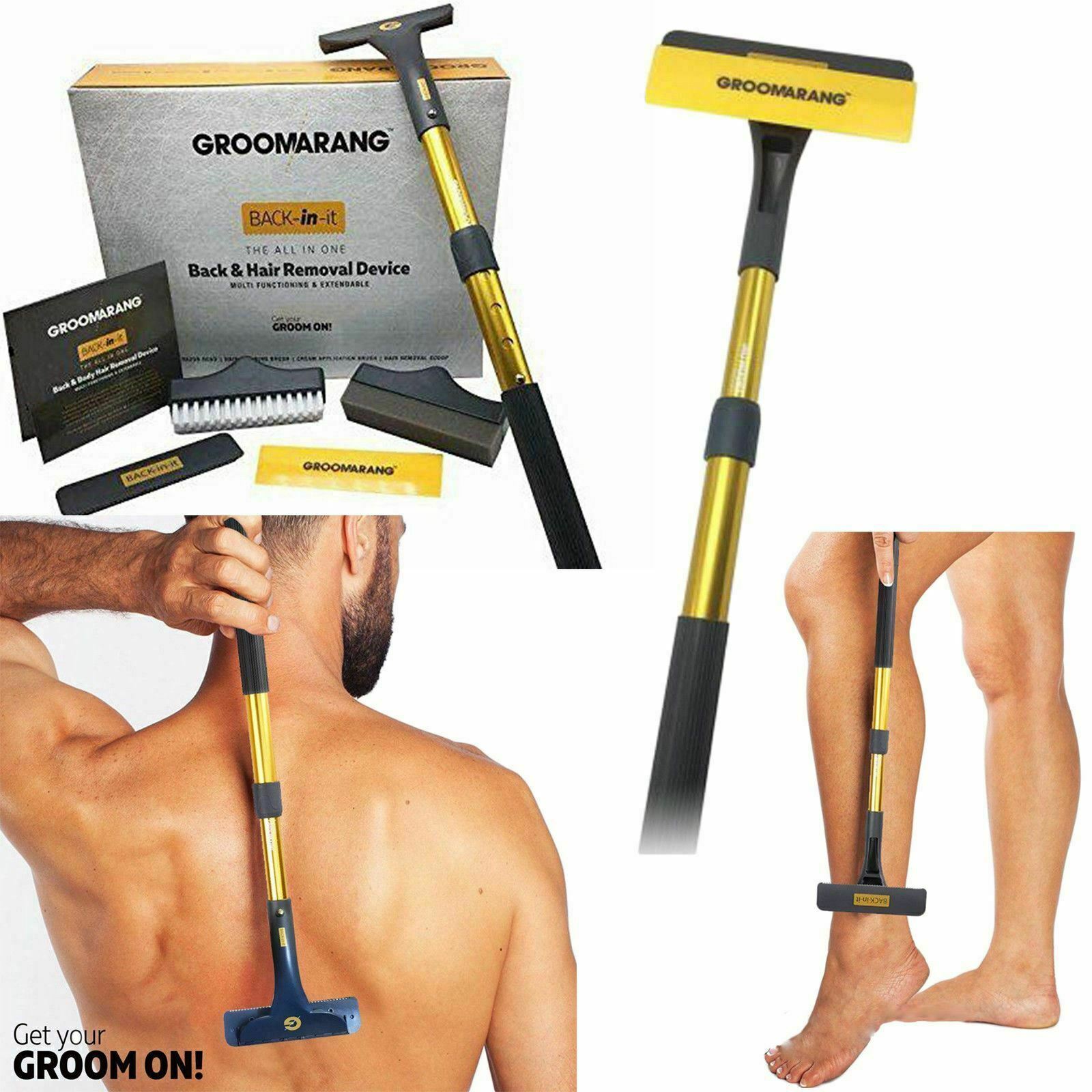 Groomarang Back In It Mens Back Hair Removal Shaving Grooming Kit | eBay