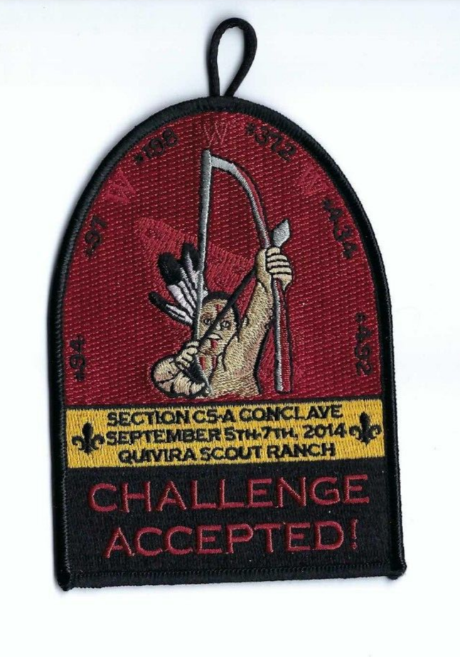 Boy Scout OA Patch 2014 C-5A Section Conclave 3-1/2in x 5in Quivira ...