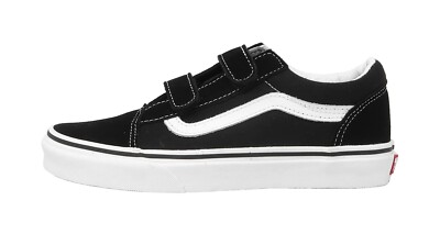 VANS Old Skool 2V Straps Black White Suede Canvas, Big Boys Girls Women ...