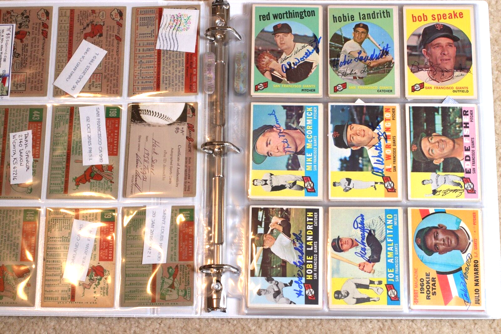 Huge Lot of 76 Signed Cards SF Giants VINTAGE AUTO'S TOPPS 1957-70 Team ...
