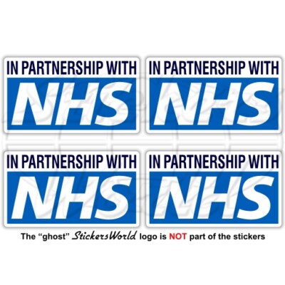 NHS PARTNERSHIP Vinyl Bumper Stickers 76mm Key Workers Support Virus x4 ...