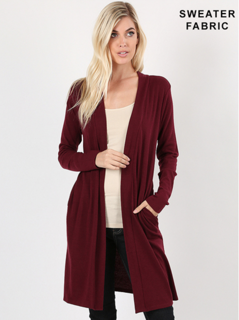 NEW Plus Size Open Front Long Duster Cardigan Sweater w/Side Pockets-XL ...