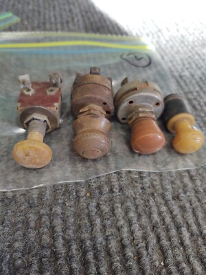 Vintage Lot of 1930's 40's Dash Switches Knobs 6 Volt Ford Chevy Rattod ...