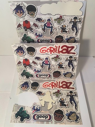 GORILLAZ Debut Album Promo STICKER SHEET SET 10" x7" 2001 | eBay