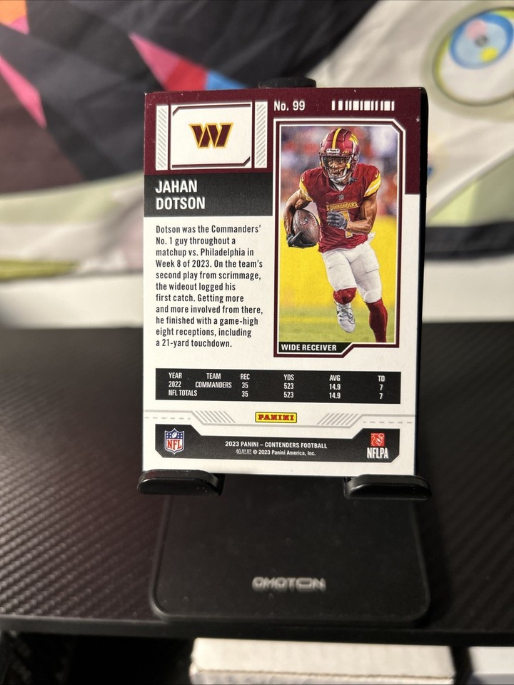 2023 Panini Contenders Season Ticket Mojo Jahan Dotson #99 Washington ...
