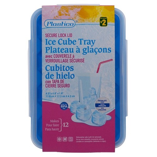 Lot of 2 PlasticO 12-Cavity Ice Cube Tray With Locking Clips FREE ...