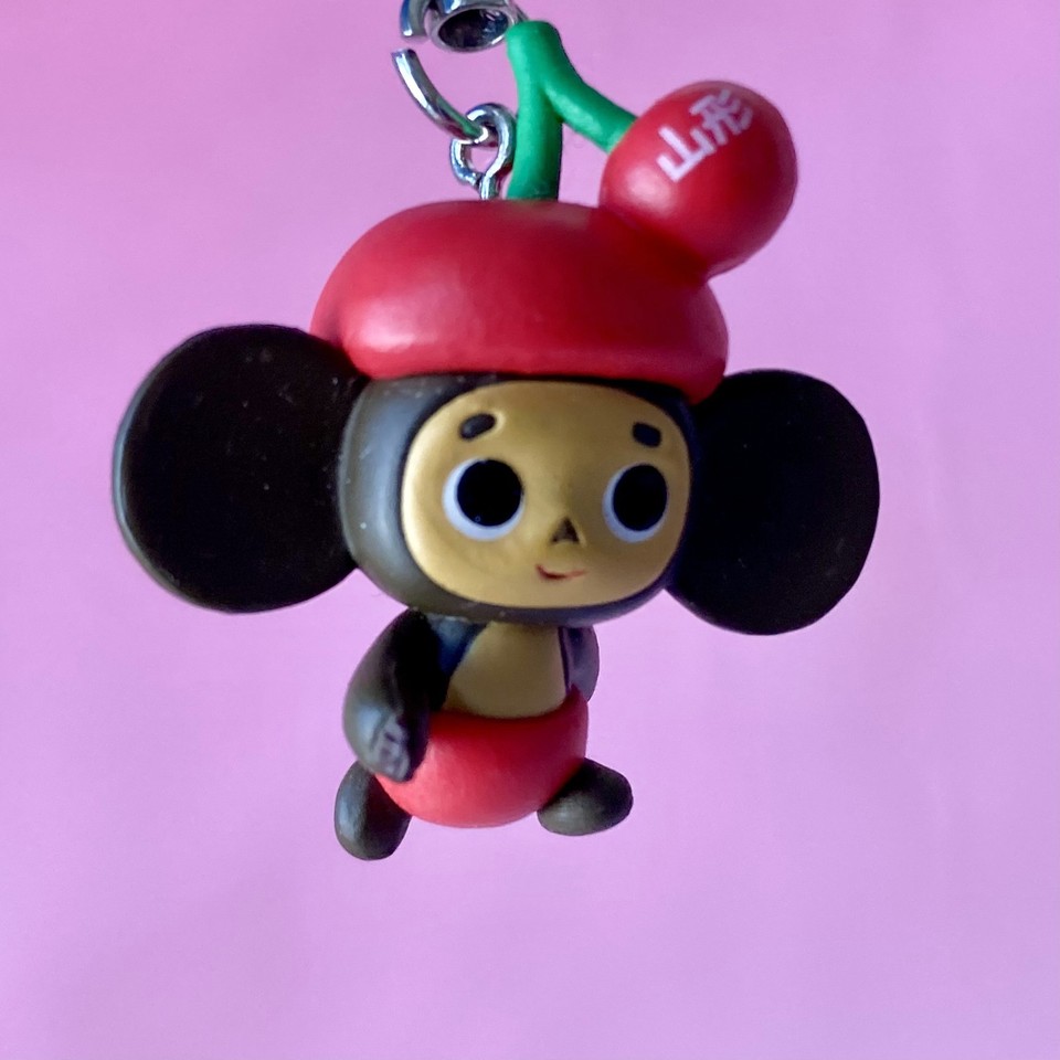 Cheburashka Cherry Helmet Figure Mascot Doll Keychain Strap Japan 2010 ...