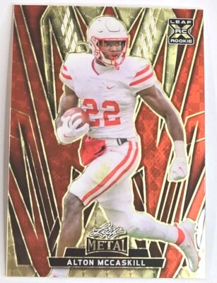 ALTON MCCASKILL 1/1 AUTO 2024 LEAF METAL FOOTBALL RED FLOOD GOLD XRC ...