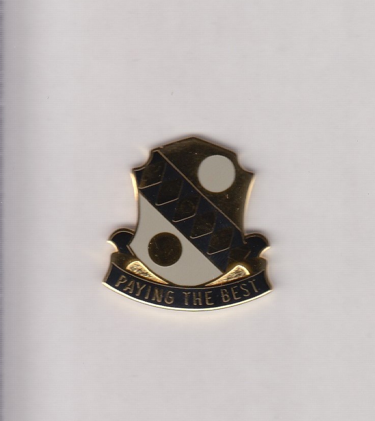 US Army 325th Finance Battalion crest DUI badge cb clutchback D-22 | eBay