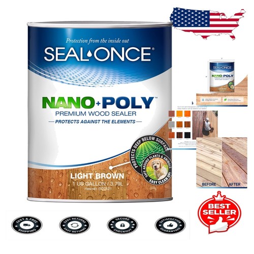 Premium Waterproof Wood Sealer - Nano+Poly Polyurethane - 1 Gallon ...
