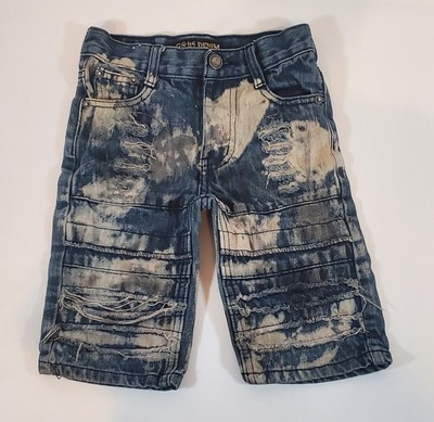 GS 115 Youth Blue Denim Distressed Bleach Spots Shorts Size 6 | eBay
