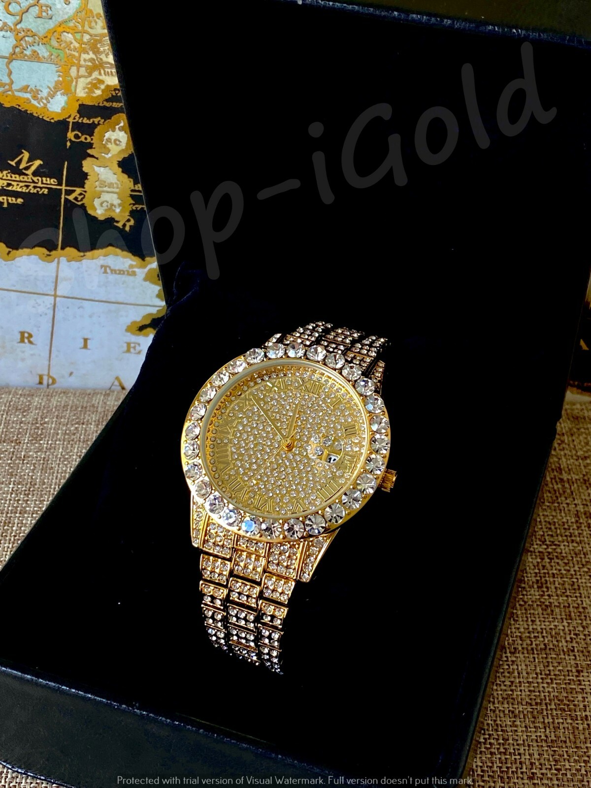 Mens Custom Fully Ice out Bling Round Icy Watch Iced Cz Quality ...